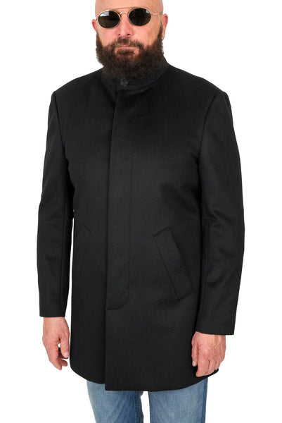 Cosiani Black Wool Cashmere Overcoat
