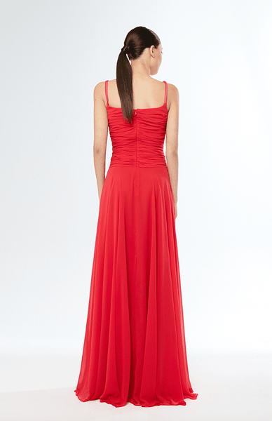 Cosiani Red Chiffon Gown