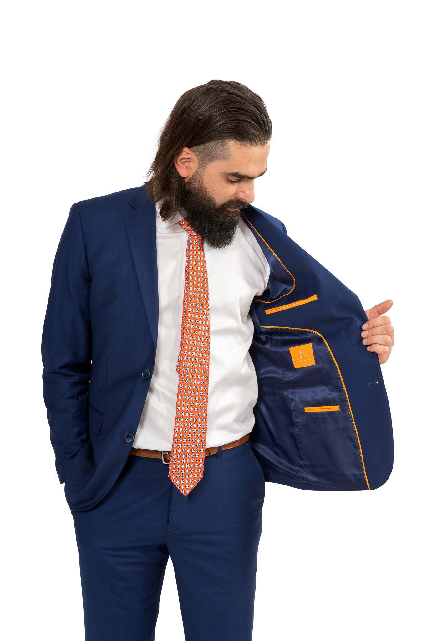 Orange Label Navy Slim Fit Suit – Cosiani