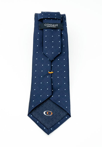 Navy Dotted Silk Tie – Cosiani