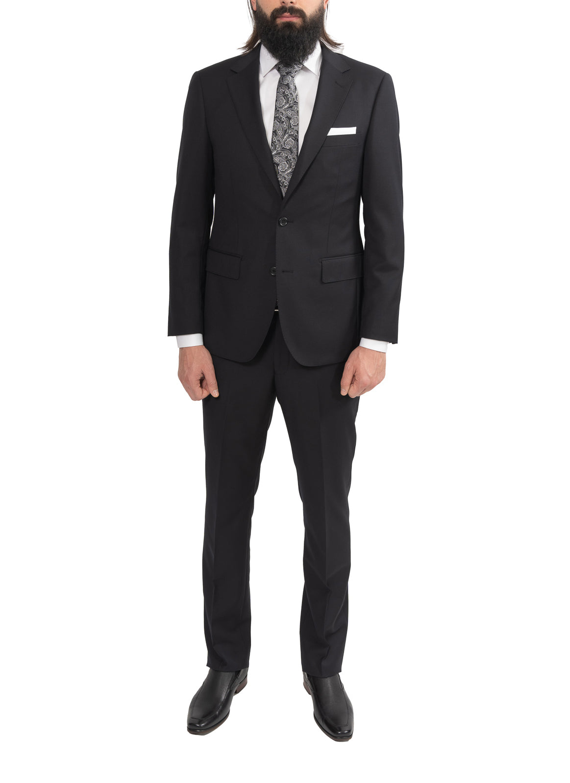 Cosiani Black Slim Fit Wool Suit